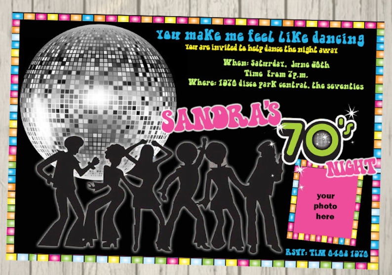 60er Jahre 70er Jahre Disco Dance Party Einladung 60 70er Jahre Party ...