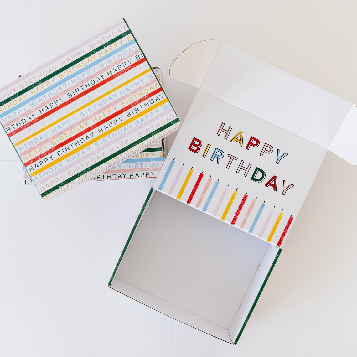 3 Shipping Boxes Happy Birthday Candles/mailing Box/shipping - Etsy