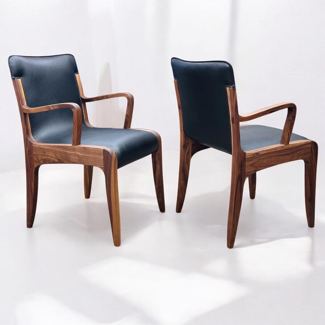 Handmade Walnut Dining Chair: Custom Cocolina Slim Design - Etsy