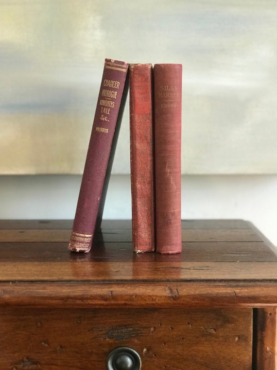 Set of 3 Vintage Red Hardcover Books | Etsy