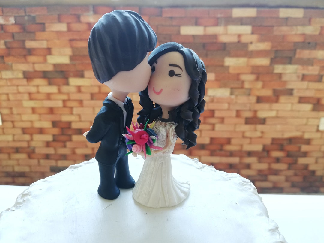 Chibi Wedding Cake Topper Anime Couple Bride and Groom Cake Topper ...
