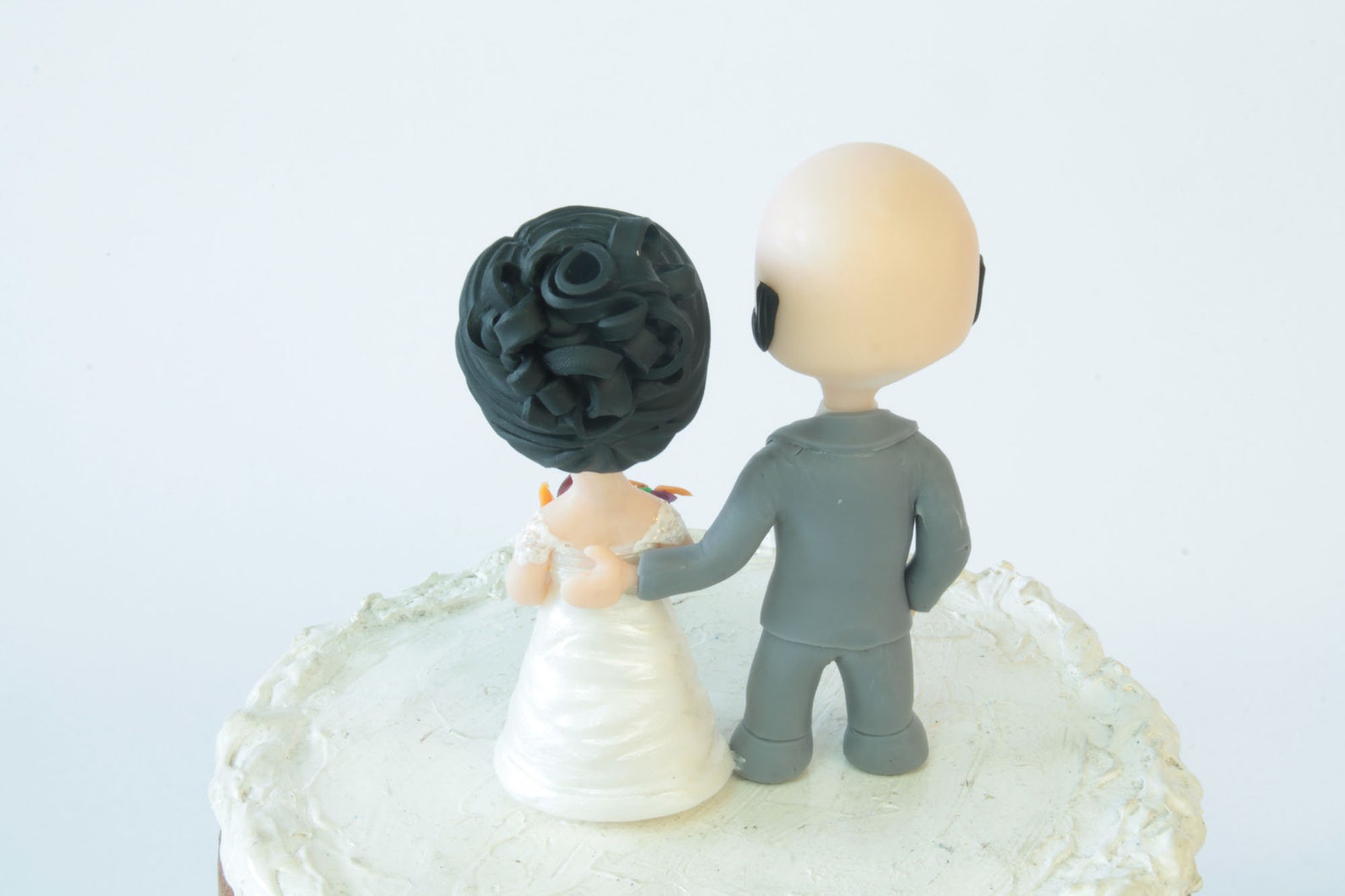 Chibi Wedding Cake Topper Bald Anime Couple Bride and Groom - Etsy