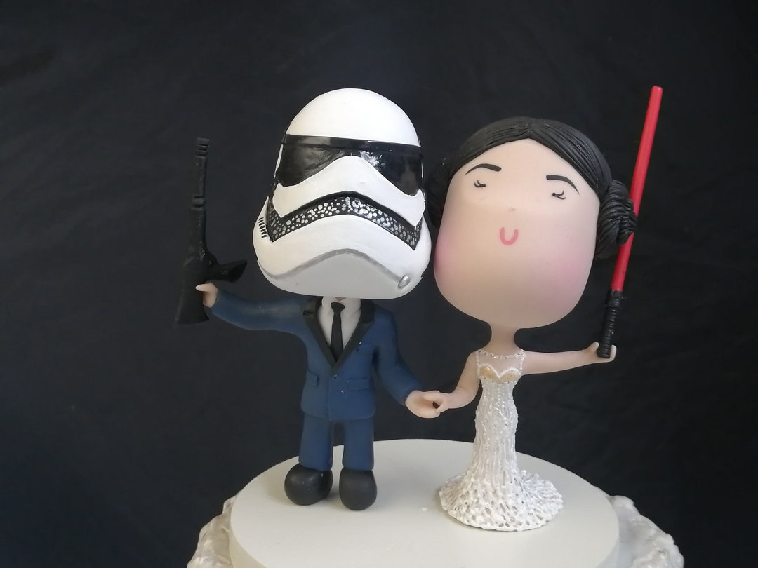 Princess Leia & Stormtrooper Wedding Cake Topper Starwars Inspired ...
