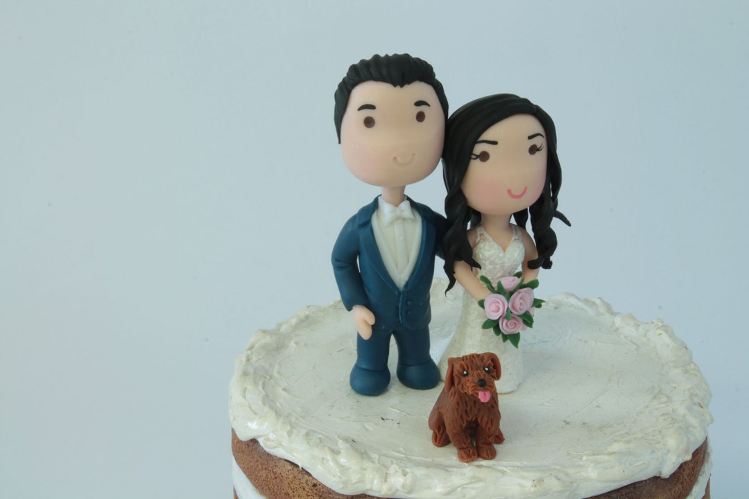 Chibi Wedding Cake Topper Anime Couple Bride and Groom Figurines ...