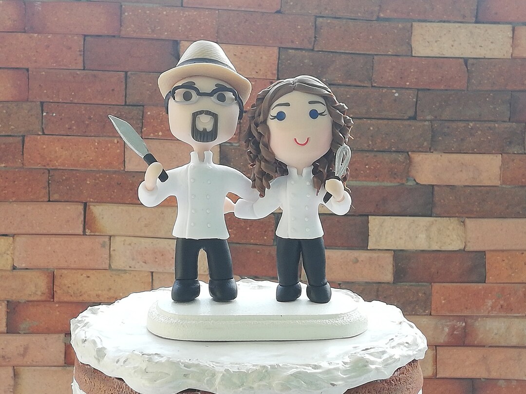 Chef Couple Custom Wedding Cake Topper Chibis Anime Couple Bride and ...