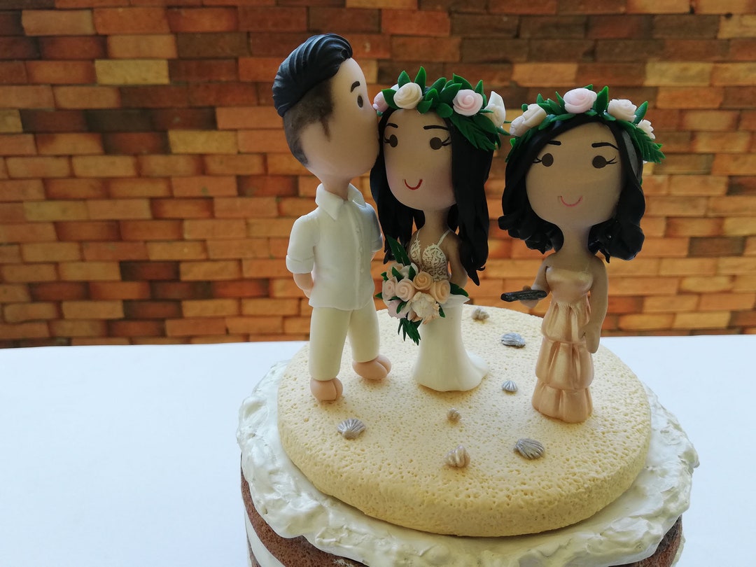 Chibi Wedding Cake Topper With Little Child Girl Son Family Anime ...