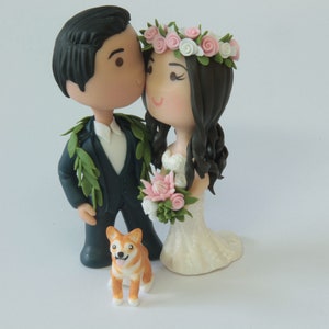 Chibi Wedding Cake Topper Hawaiian Theme Anime Couple Bride - Etsy