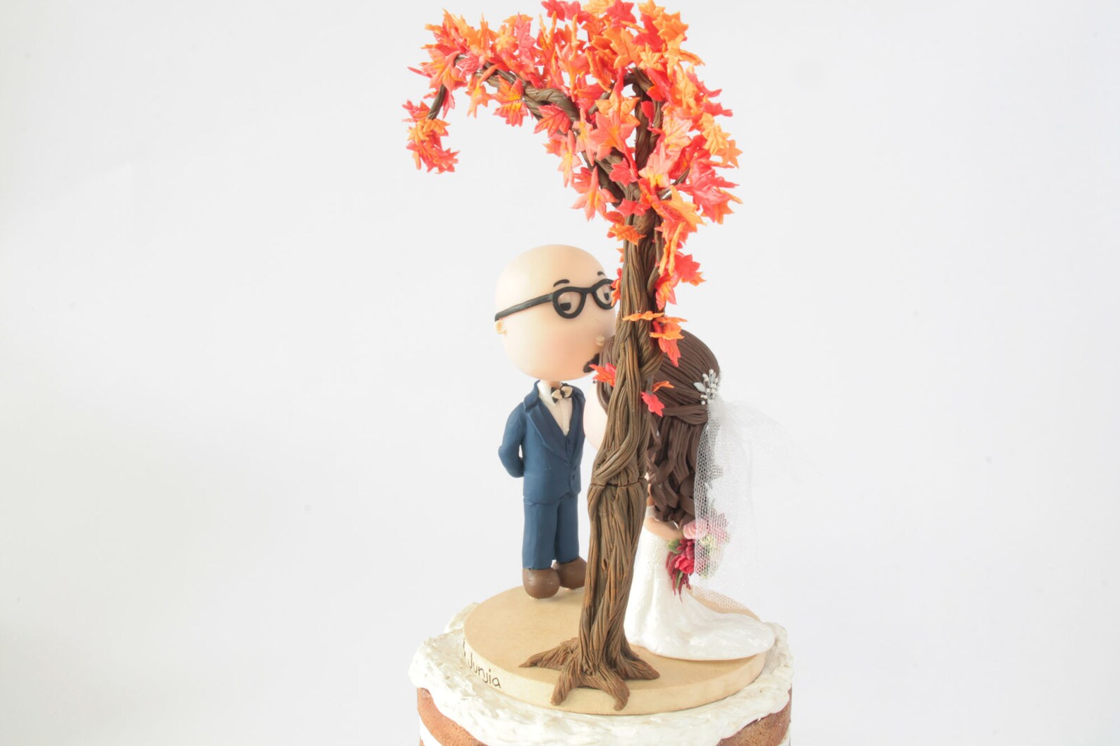 Wedding Cake Topper With Tree Personalized Fall Autumn Theme | Etsy
