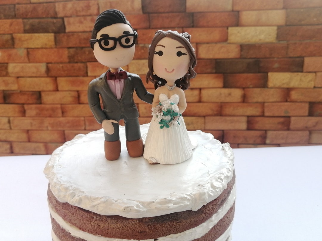 Chibi Wedding Cake Topper Anime Couple Bride and Groom Figurines ...