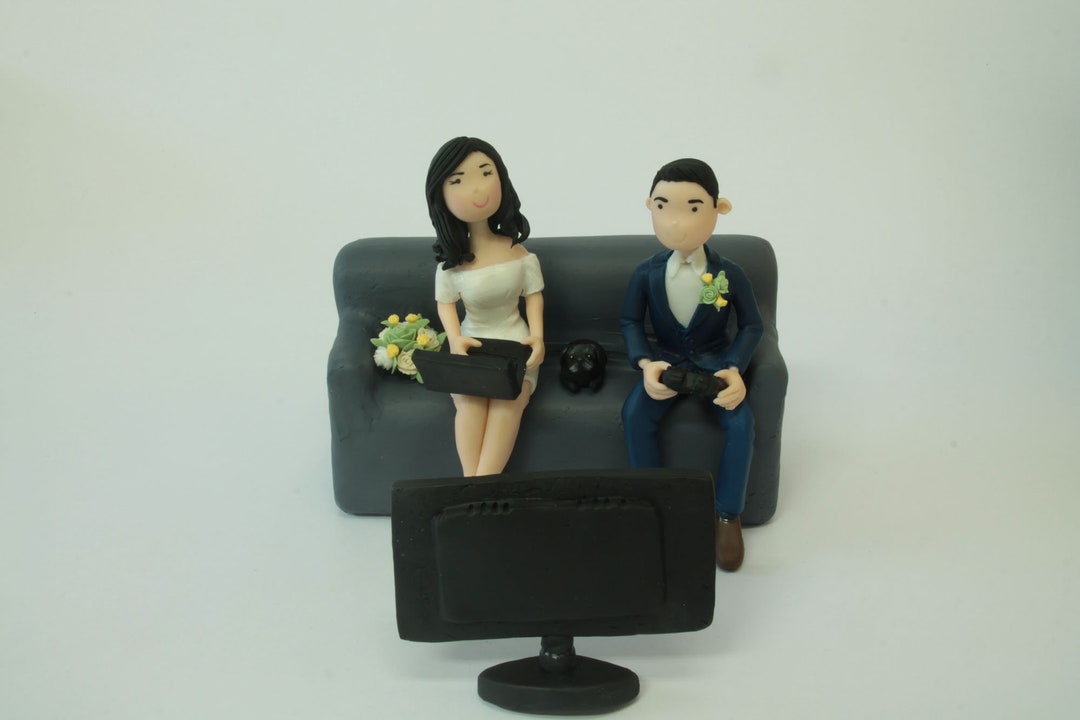 Custom Wedding Cake Topper Gamer Groom Video Game Groom Personalized ...