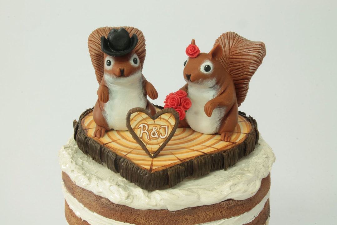 Custom Squirrel Cake Topper Wedding, Squirrels, Squirrel Cake Topper ...