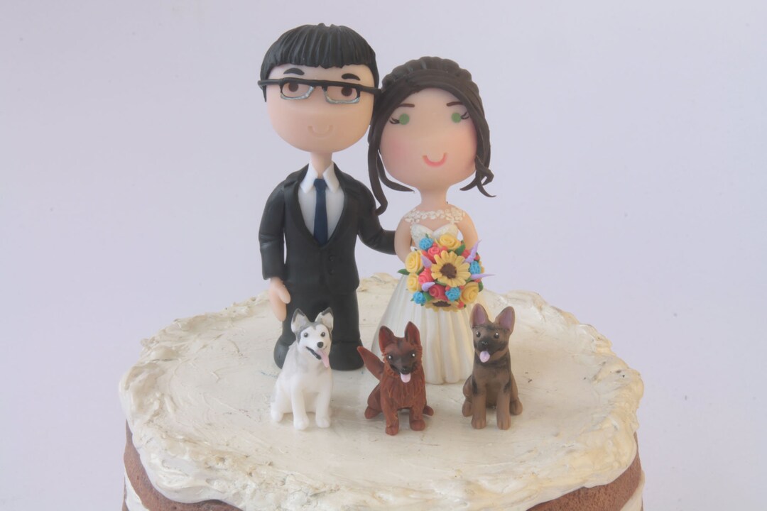 Chibi Wedding Cake Topper Anime Couple Bride and Groom Figurines ...