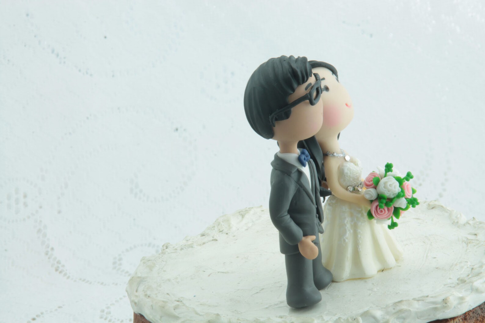 Chibi Wedding Cake Topper Anime Couple Bride and Groom | Etsy