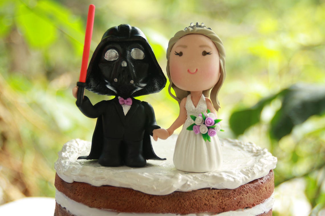 Chibi Wedding Cake Topper Darth Vader Star Wars Theme Anime - Etsy