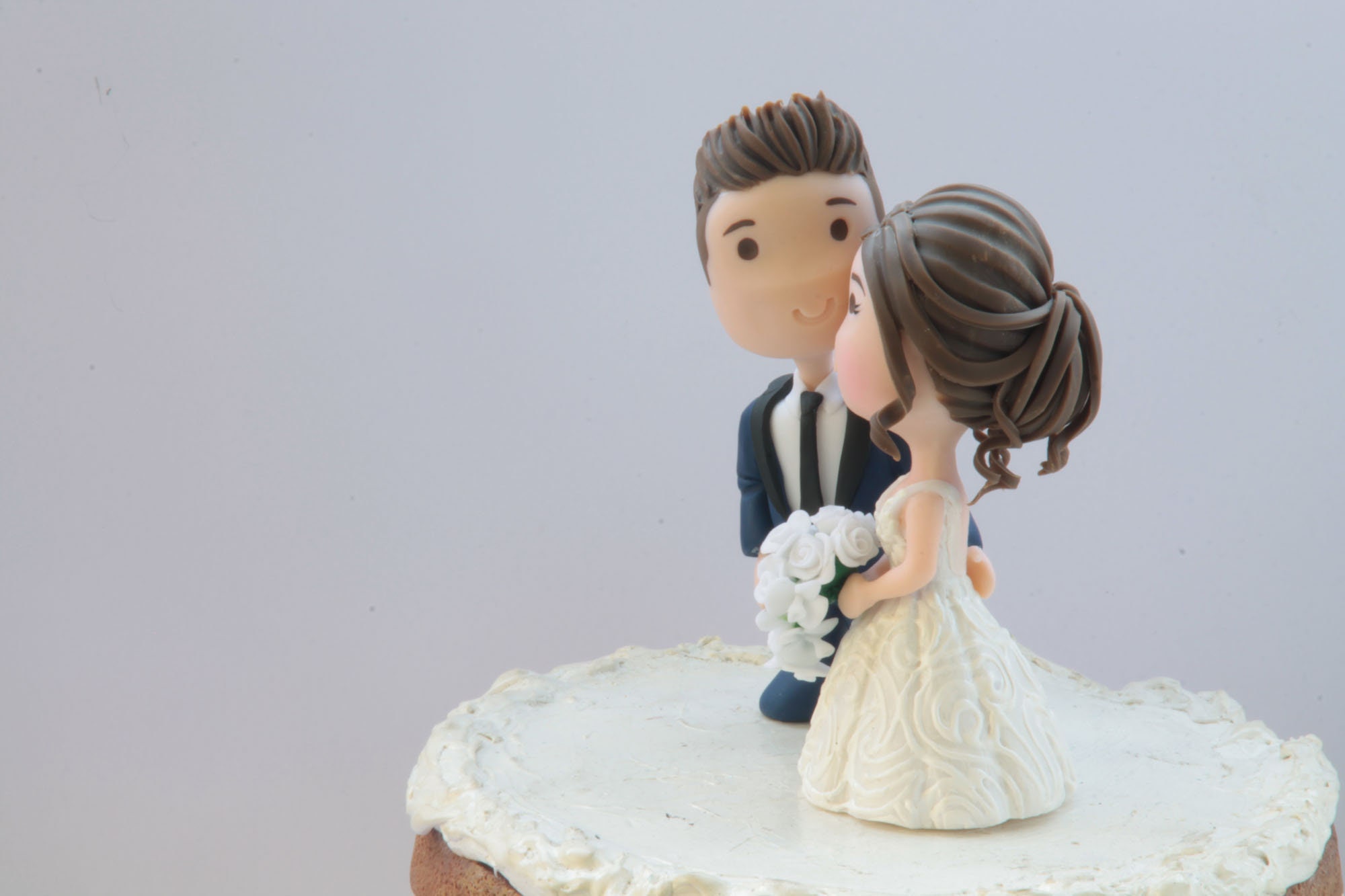 Chibi Wedding Cake Topper Anime Couple Bride and Groom Figurines ...