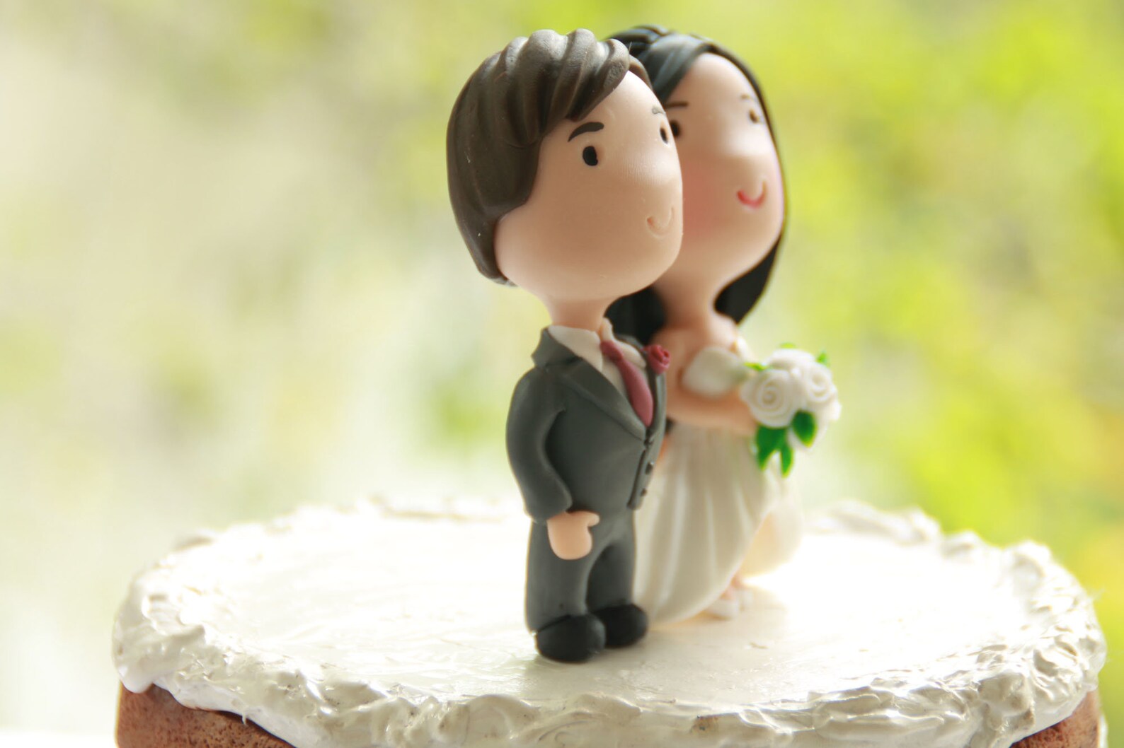 Chibi Wedding Cake Topper Anime Couple Bride and Groom Cake | Etsy