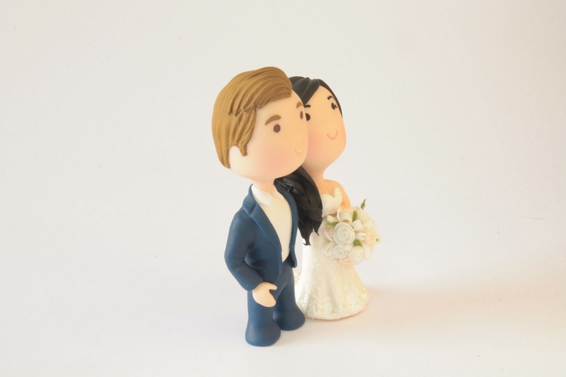 Chibi Wedding Cake Topper Anime Couple Bride and Groom Cake | Etsy