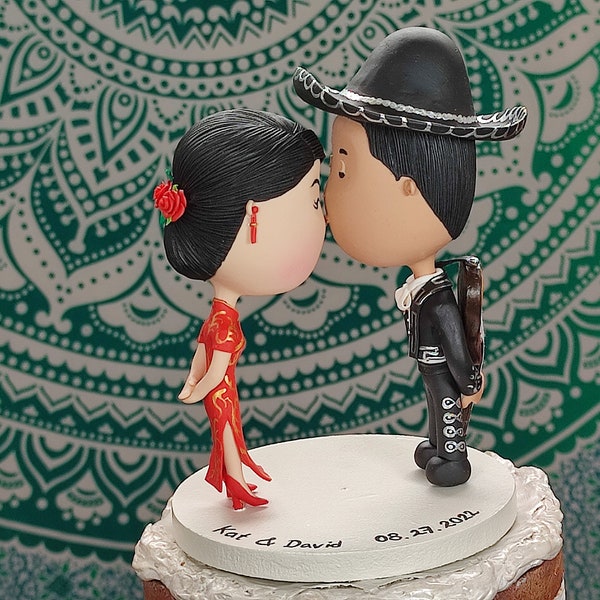 Chinese Wedding Couple Cake Topper - Etsy