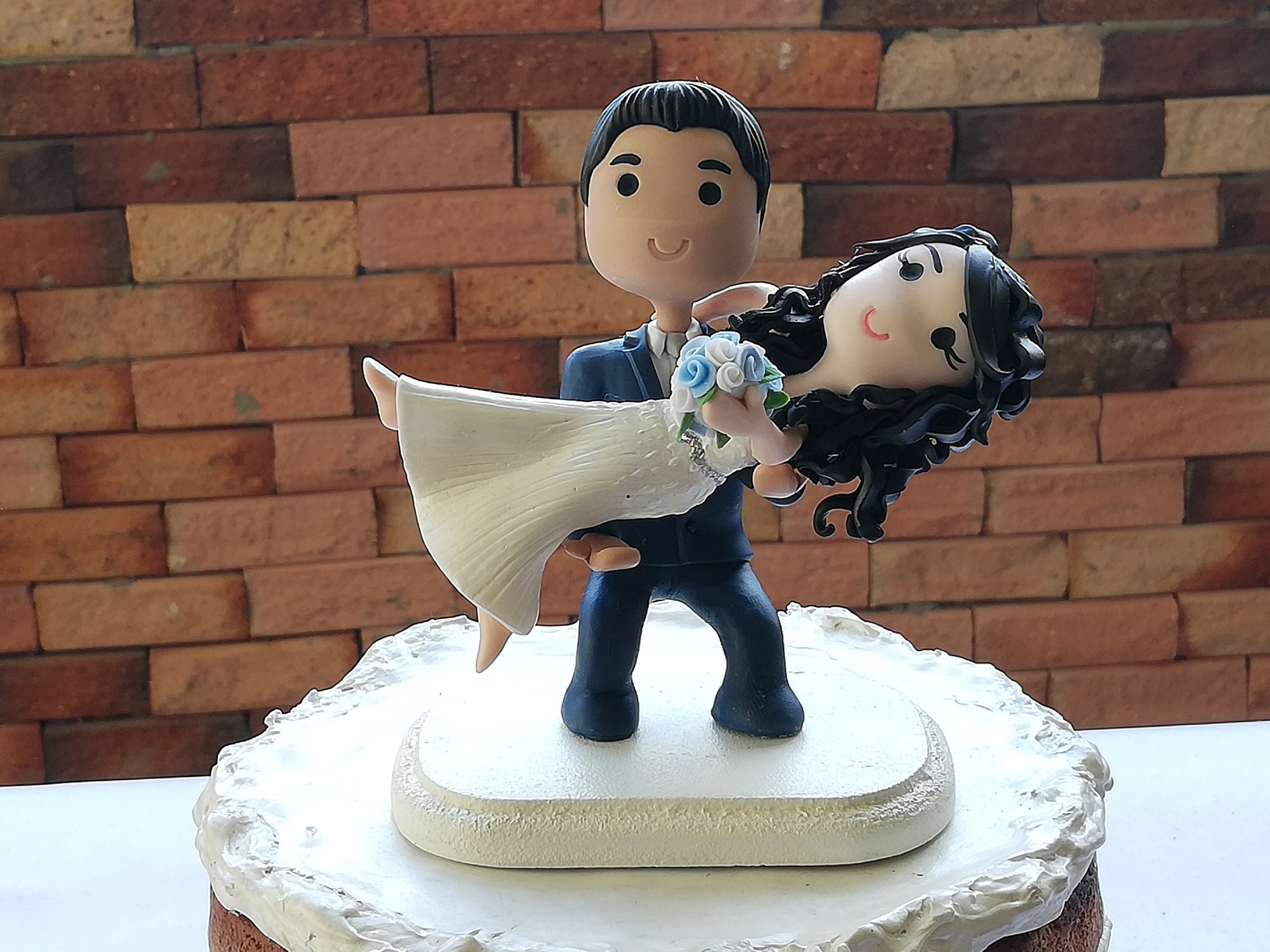 Chibi Wedding Cake Topper Anime Couple Groom Lifting the Bride - Etsy