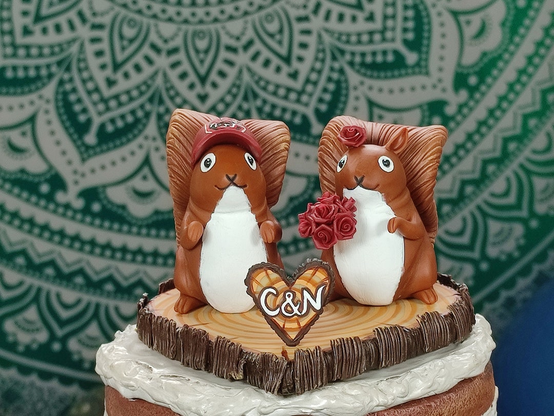 Custom Squirrel Cake Topper Wedding Squirrels Squirrel Cake - Etsy