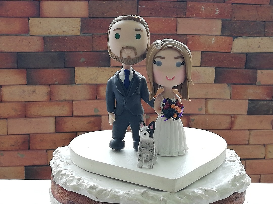 Chibi Wedding Cake Topper Anime Couple Bride and Groom Figurines ...