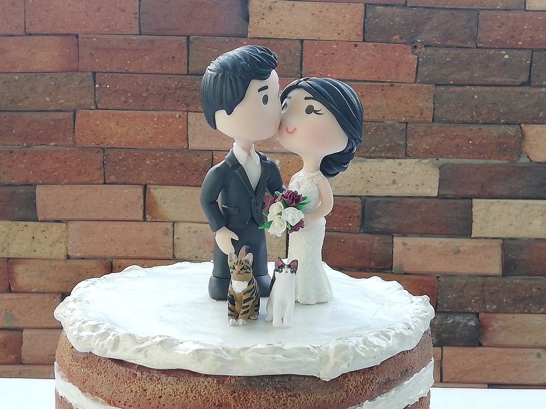 Chibi Wedding Cake Topper Anime Couple Bride and Groom - Etsy