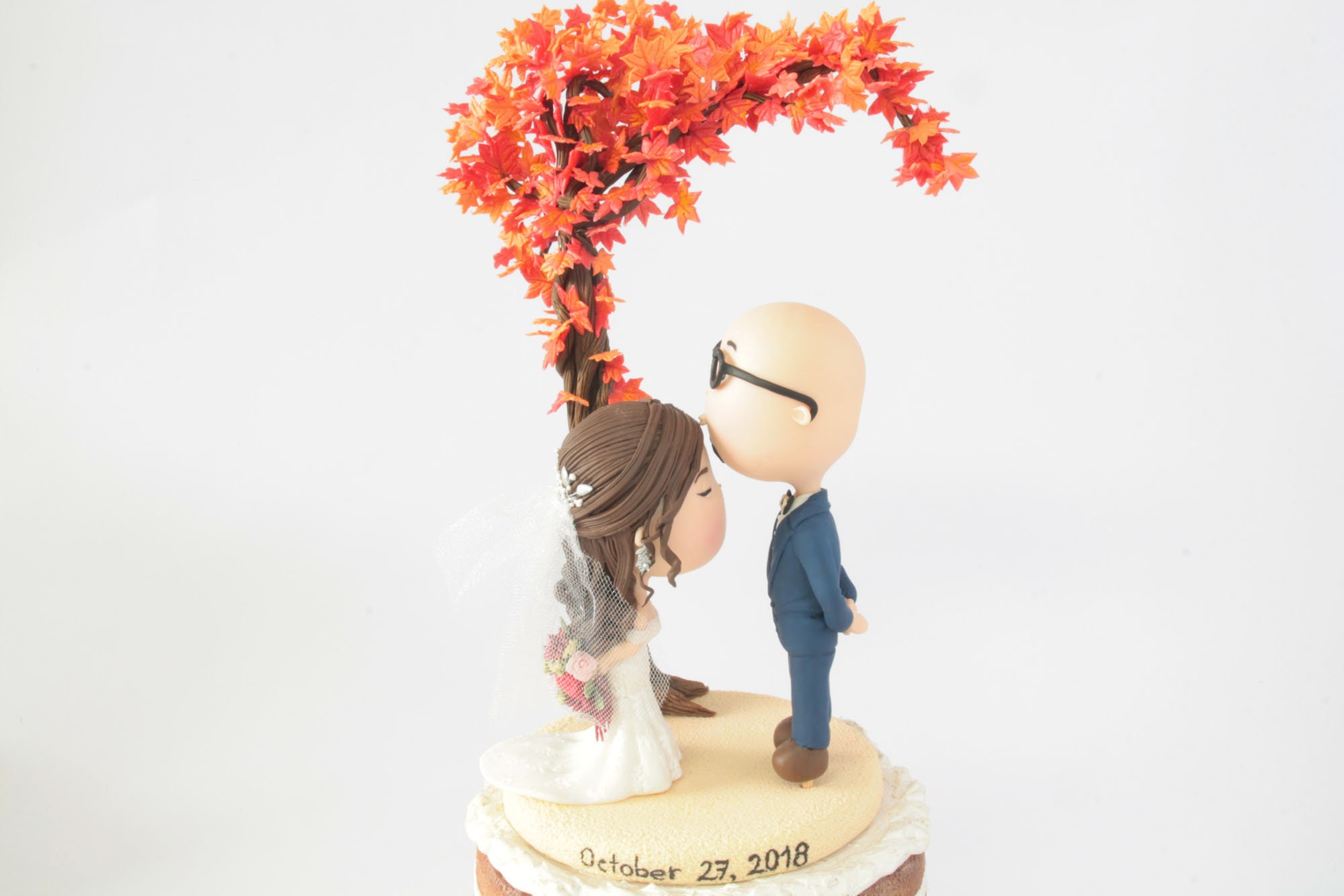 Wedding Cake Topper With Tree Personalized Fall Autumn Theme | Etsy
