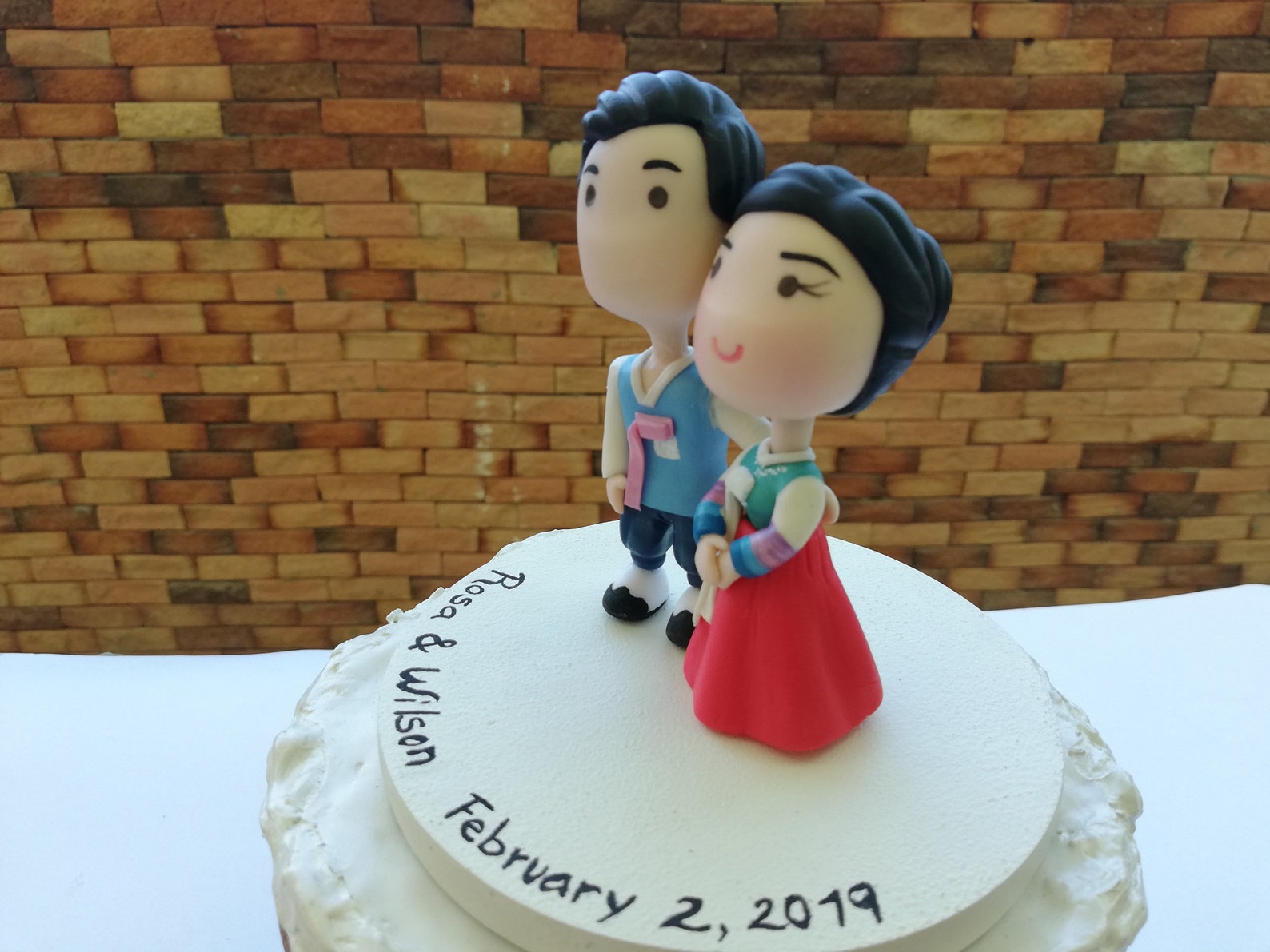 Personalized korean Chibi Wedding Cake Topper Anime Couple | Etsy