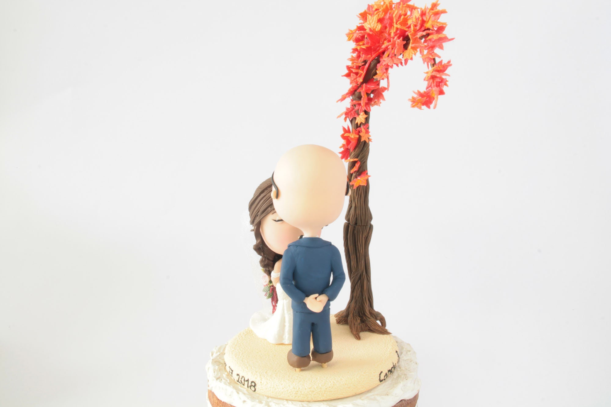 Wedding Cake Topper With Tree Personalized Fall Autumn Theme | Etsy