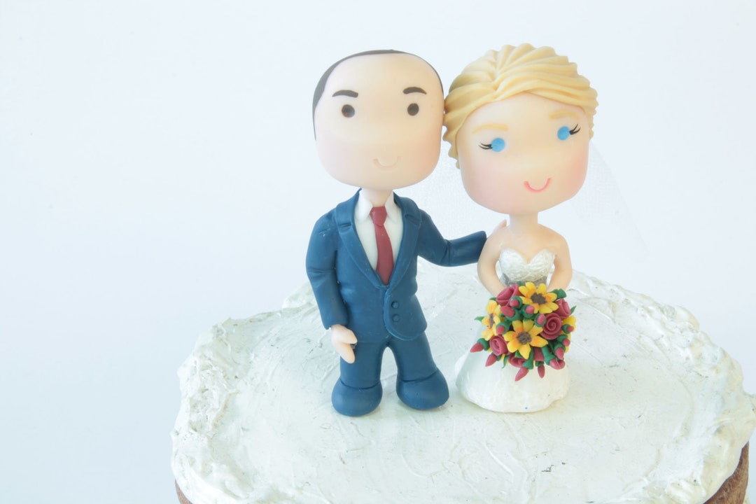 Chibi Wedding Cake Topper Anime Couple Bride and Groom Cake Topper ...