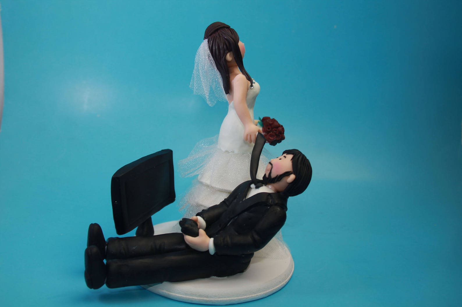 Custom Wedding Cake Topper Gamer Groom Video Game Groom | Etsy