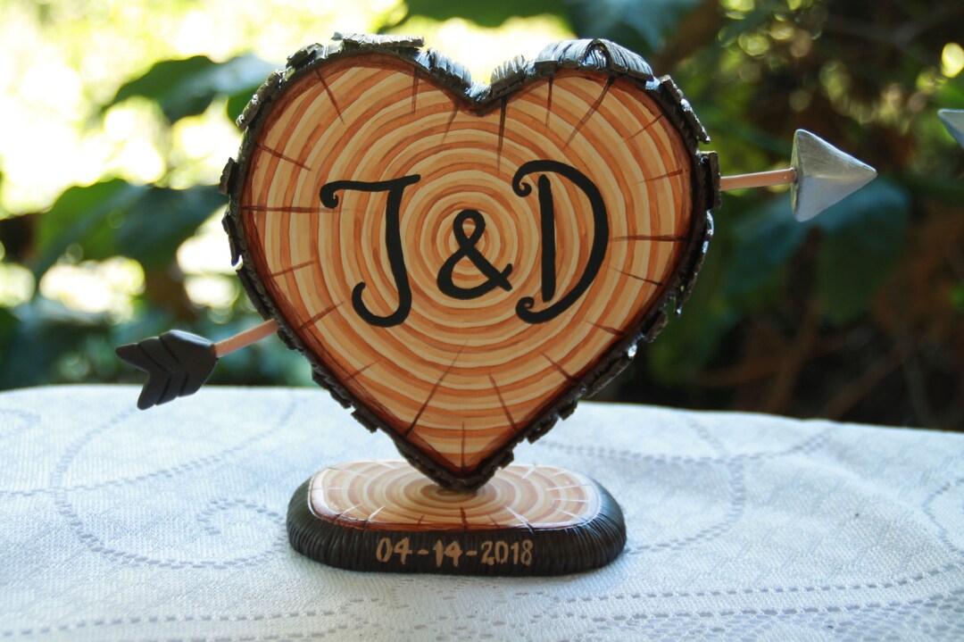 Rustic Wedding Cake Topper Letter J & D Personalized Cake - Etsy