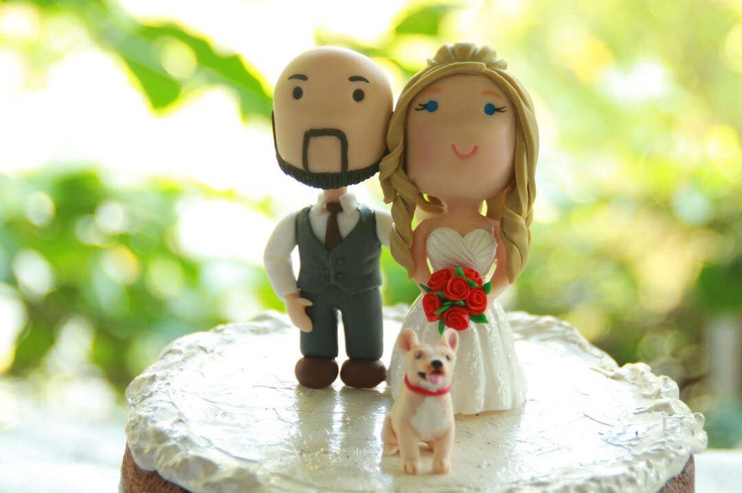 Chibi Wedding Cake Topper Anime Couple Bride and Groom Figurines ...