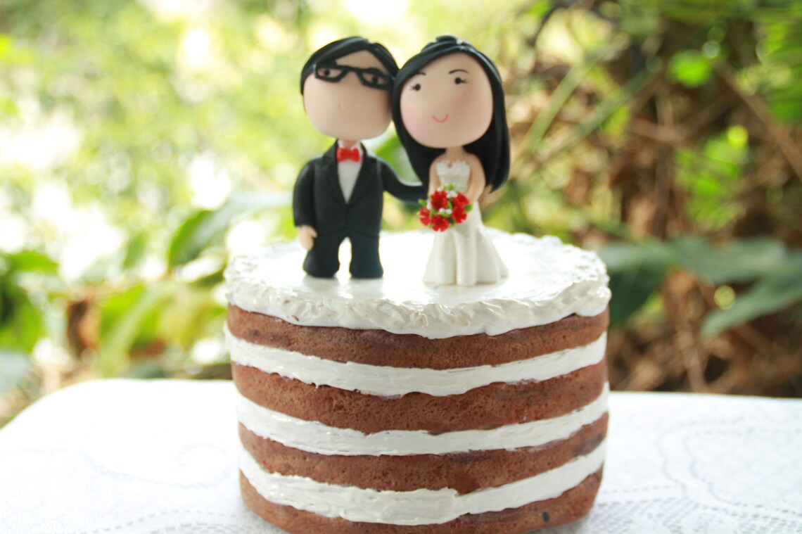 Chibi Wedding Cake Topper Anime Couple Bride and Groom Cake - Etsy