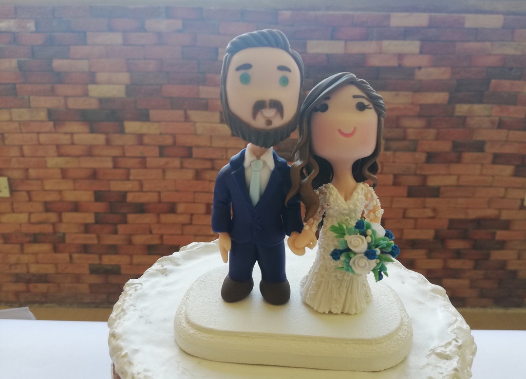 Chibi Wedding Cake Topper Anime Couple Bride and Groom Figurines ...