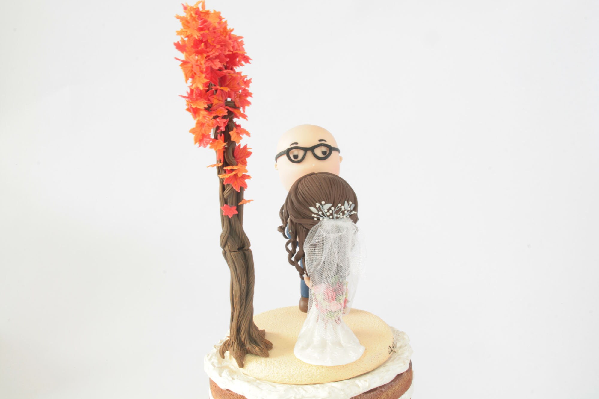 Wedding Cake Topper With Tree Personalized Fall Autumn Theme | Etsy