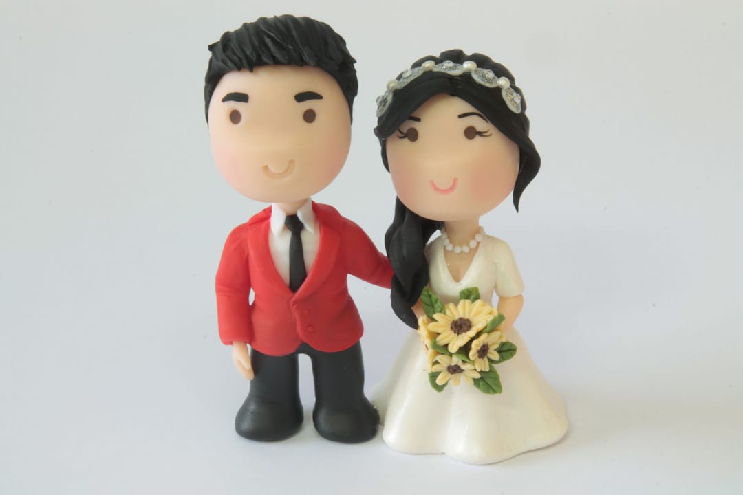 Chibi Wedding Cake Topper Anime Couple Bride and Groom Cake Topper ...
