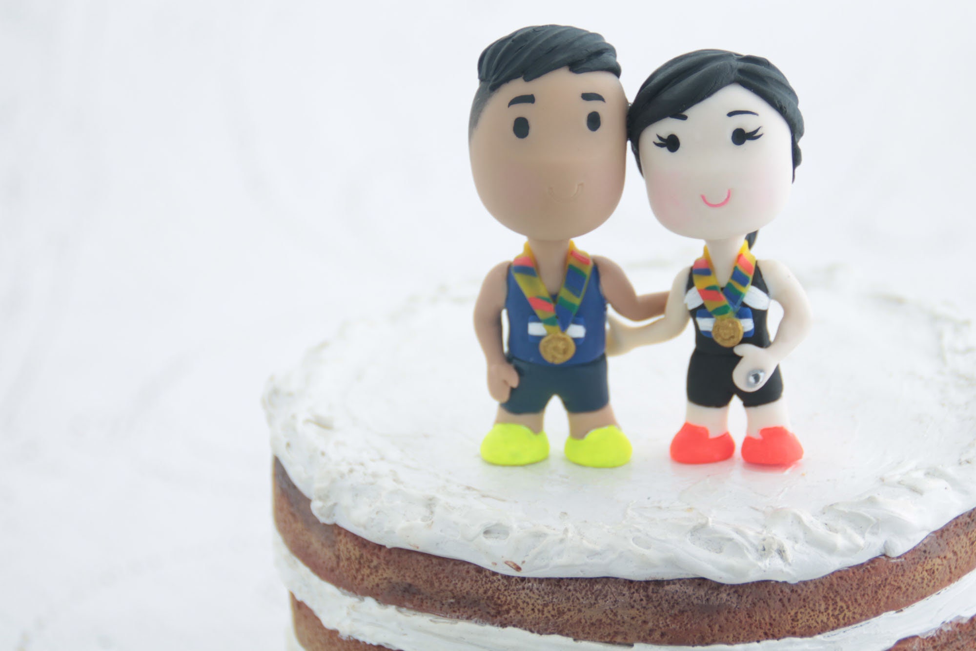 Customized Marathoner Chibi Wedding Cake Topper Anime Couple Bride and ...
