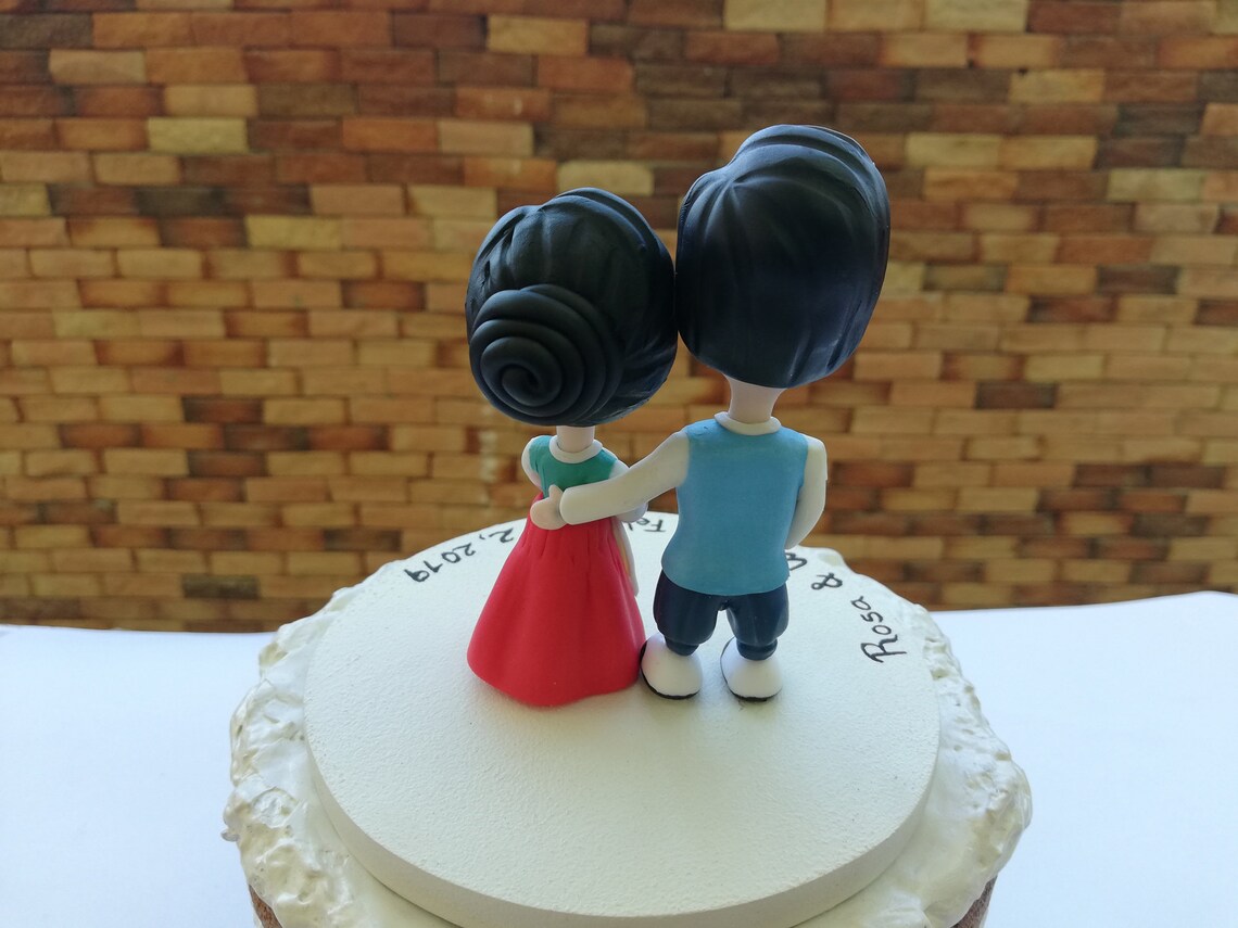 Personalized korean Chibi Wedding Cake Topper Anime Couple | Etsy