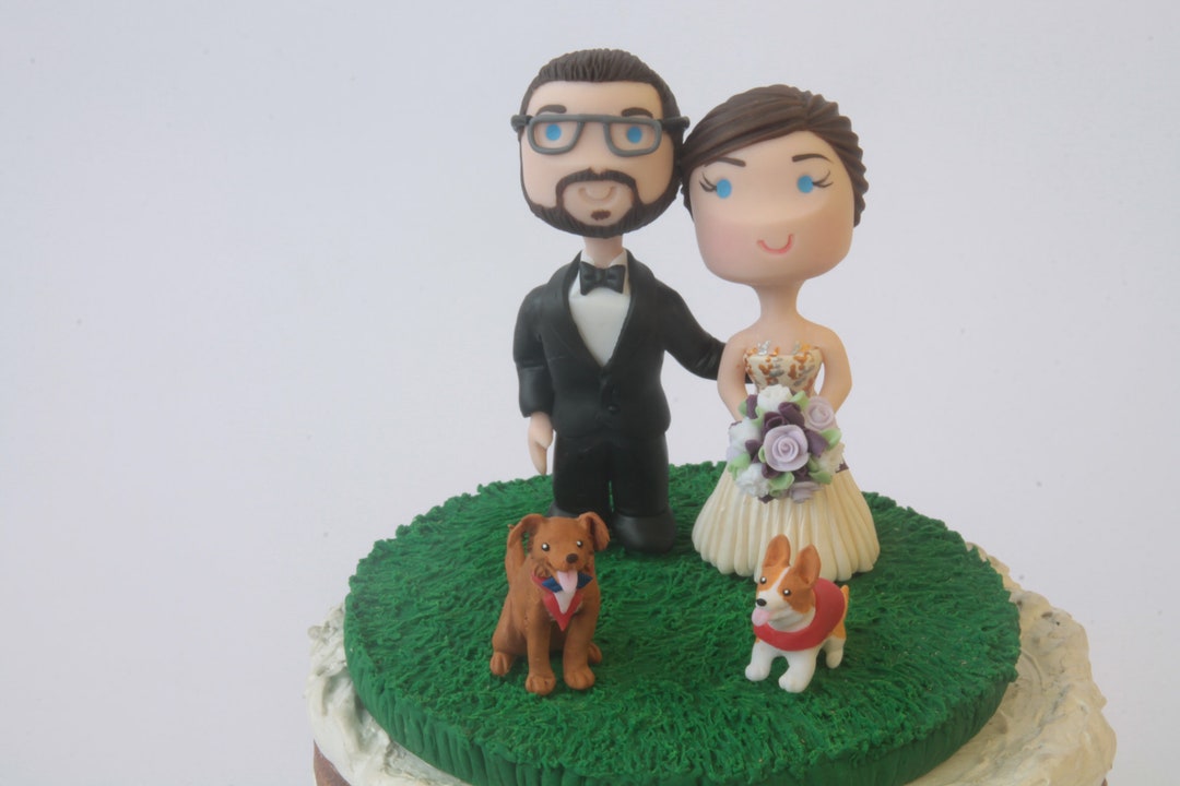 Chibi Wedding Cake Topper Anime Couple Bride and Groom - Etsy