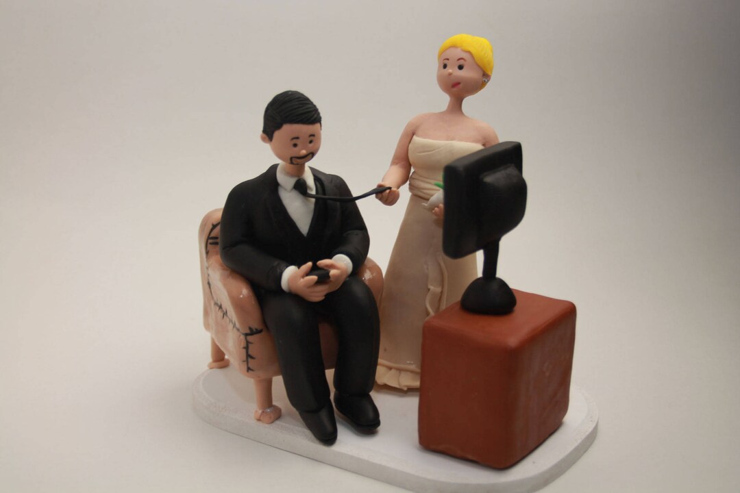 Custom Wedding Cake Topper Gamer Groom Video Game Groom Personalized ...