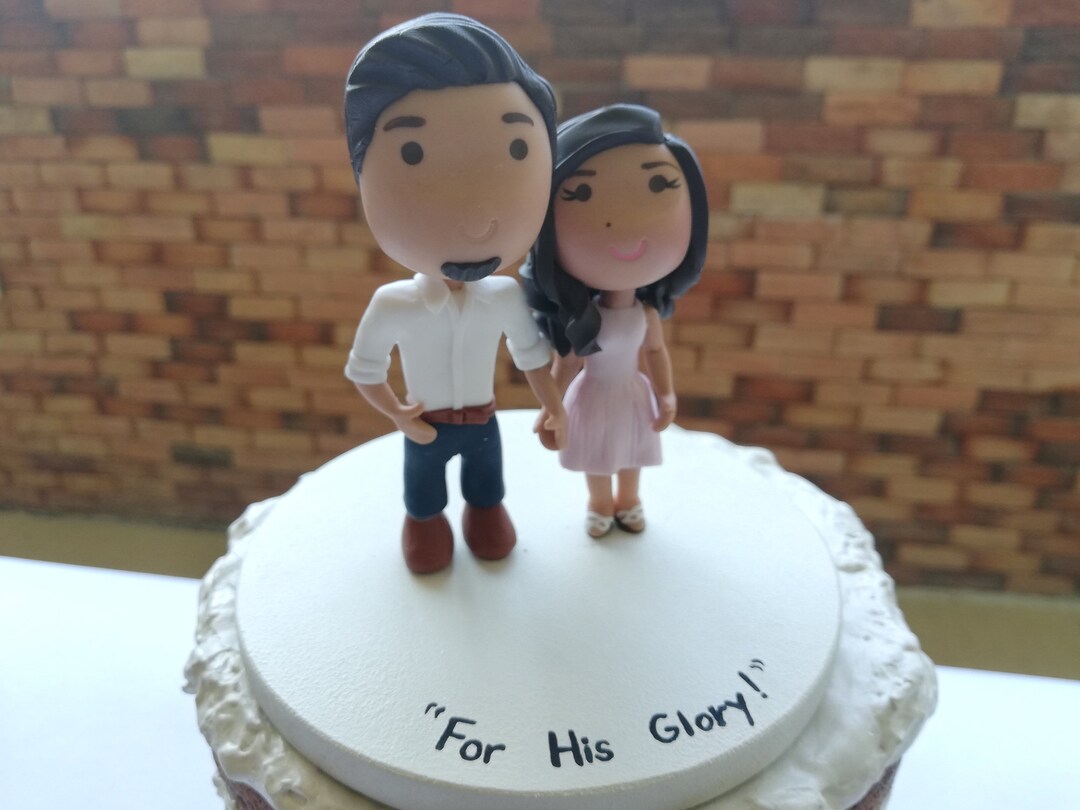 Chibi Wedding Cake Topper Anime Couple Bride and Groom With Written for ...