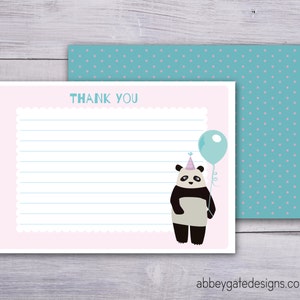 Panda Thank You Card Panda Thank You Note Printable Thank - Etsy
