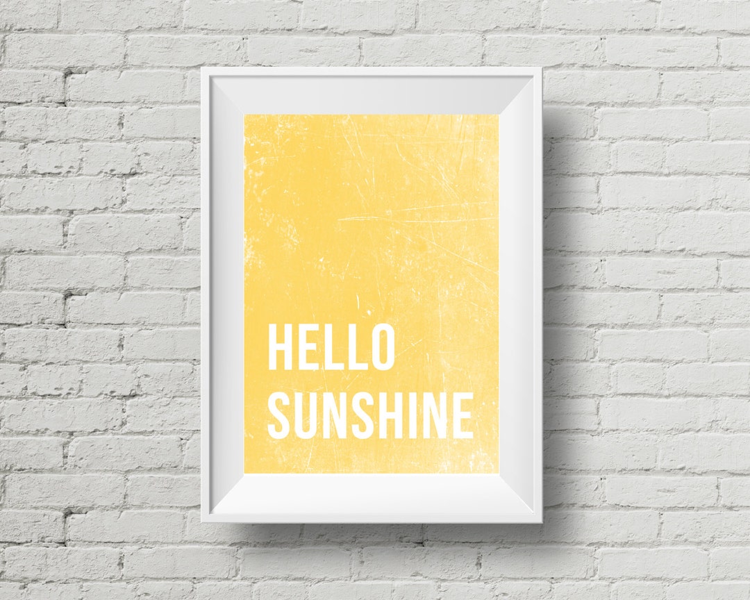 Hello Sunshine Print, Yellow Wall Art, Yellow Nursery Art, Yellow ...