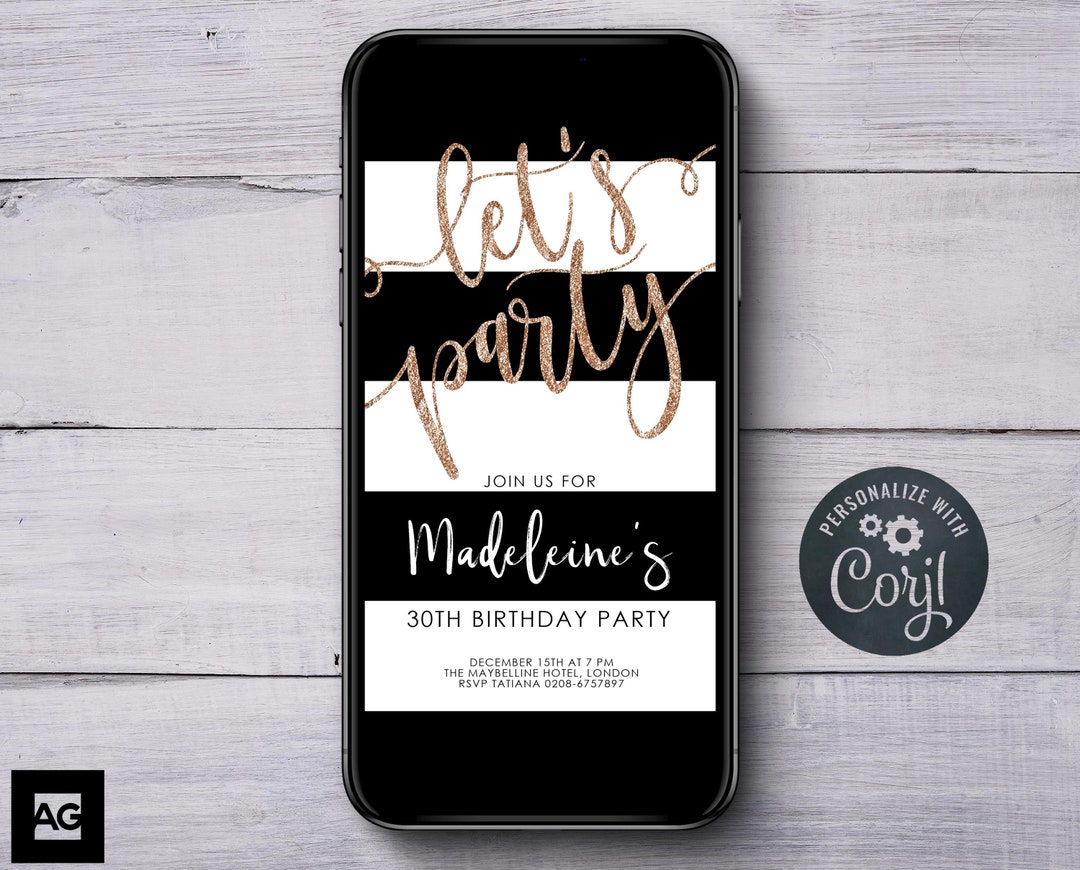 Editable Phone Invite, Phone Party Invitation, Cell Phone Invitation ...