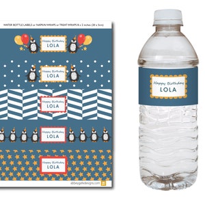 Penguin Birthday Kit, Personalised Penguin Party Bundle, Printable ...