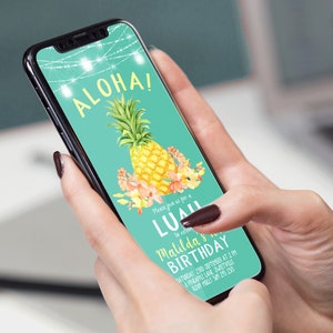 Electronic Aloha Invitation, Text Message Birthday Party Invites, SMS ...