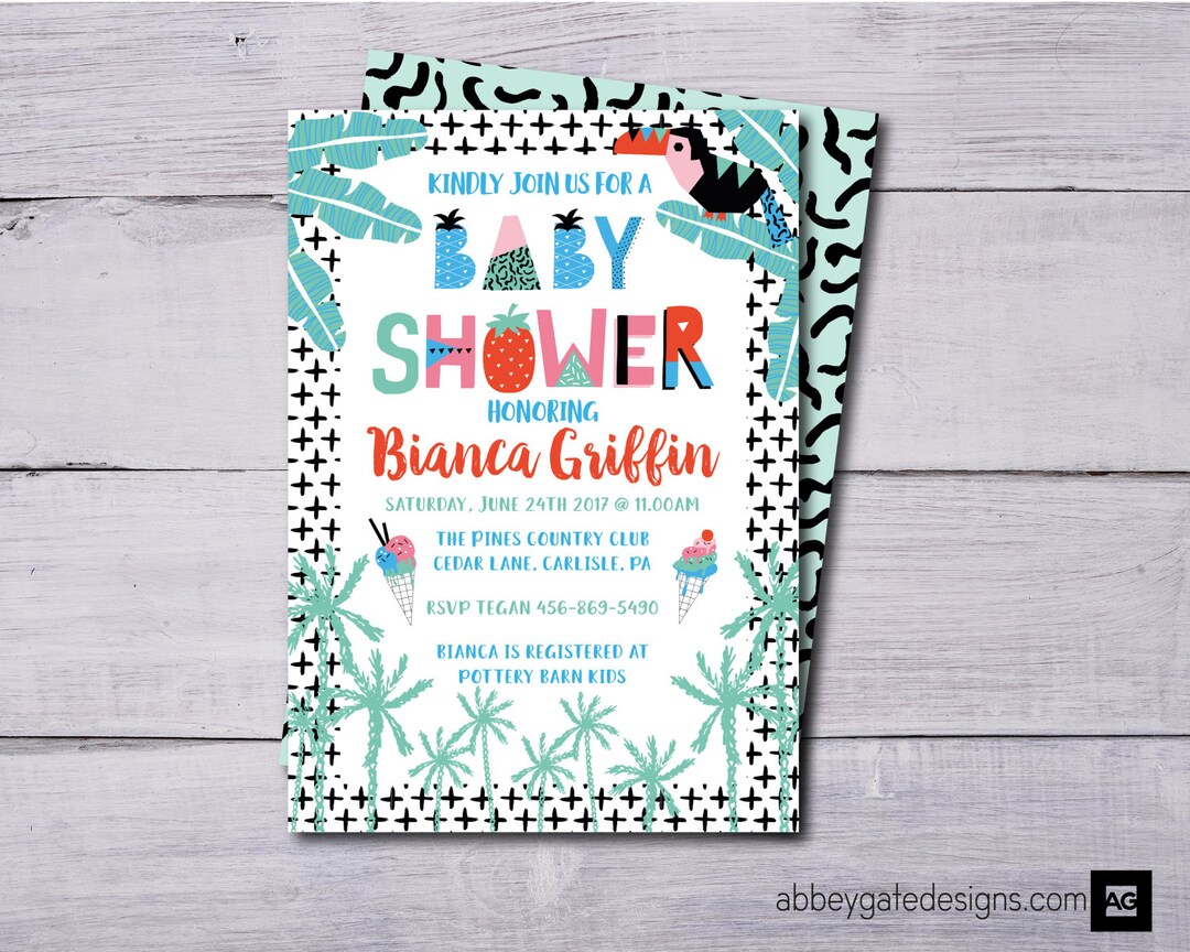 Summer Baby Shower Invitation Baby Boy Shower Invitation - Etsy