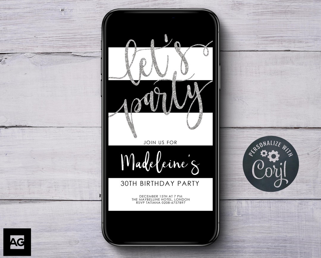 Phone Invite Digital Invite, Party E-invite, Phone Party Invitation ...