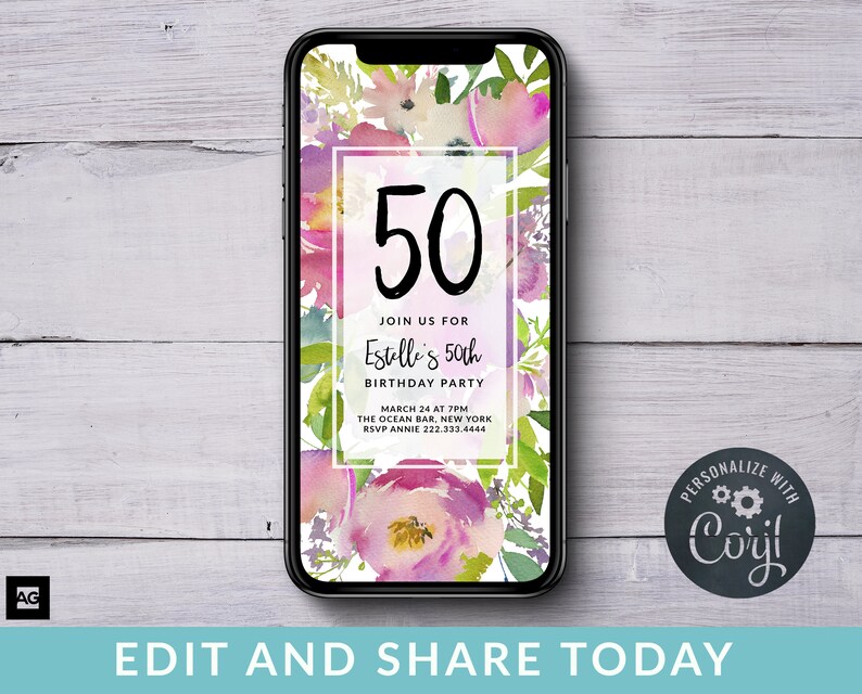 SMS Birthday Invites Text Message Party Invites Electronic - Etsy